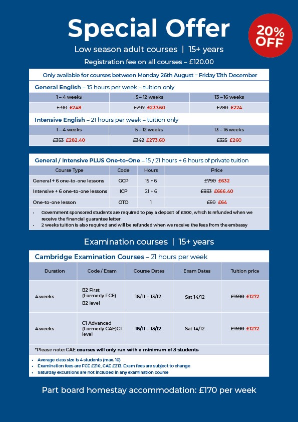 Special Offer - Southbourne School of English